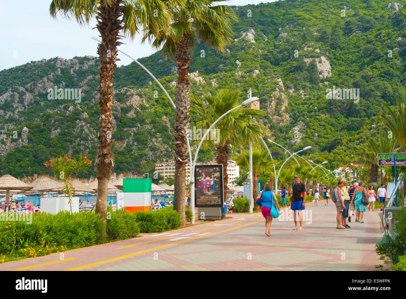 Kordon beachside promenade, Icmeler resort, near Marmaris, Mugla ...