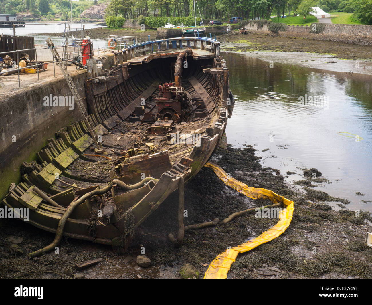 Decaying boat abandoned in Stornoway harbour Isle of Lewis Outer ...