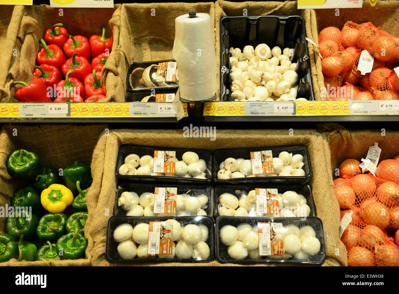 Fruit and Vegetables on shelf Stock Photo - Alamy