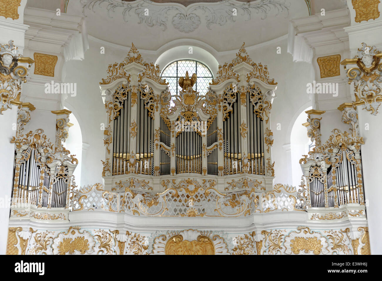 Organ, Wieskirche or Pilgrimage Church of Wies, Rococo, UNESCO World ...