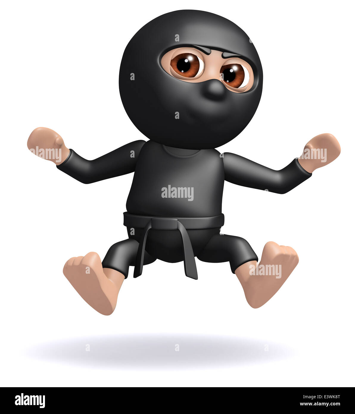 3d Ninja assassin is knocked backwards Stock Photo - Alamy