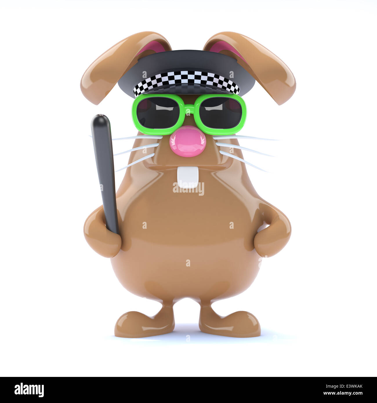 3d Chocolate Easter bunny rabbit has joined the police force Stock ...