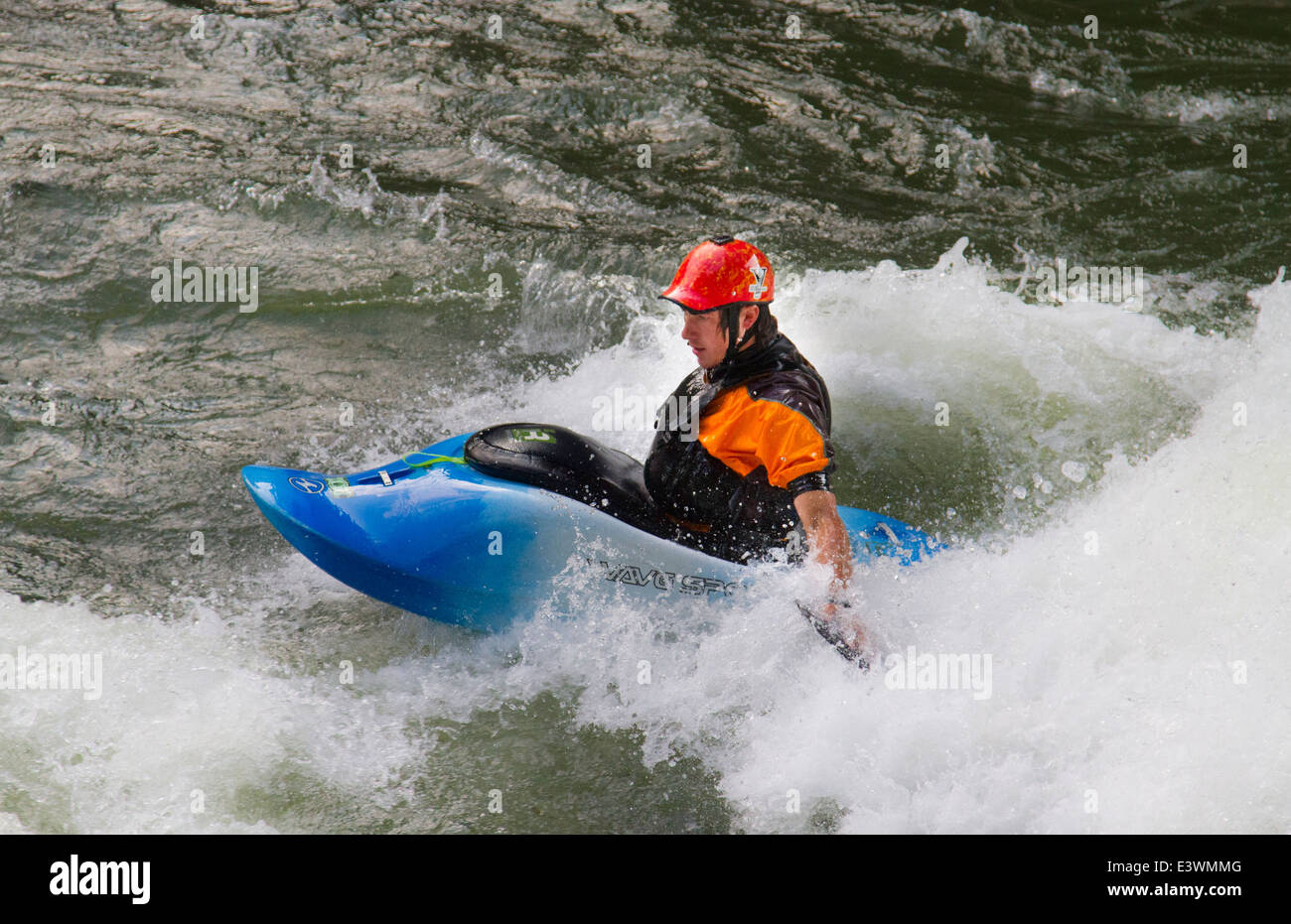 Whitewater kayaker paddling hand hi-res stock photography and images ...