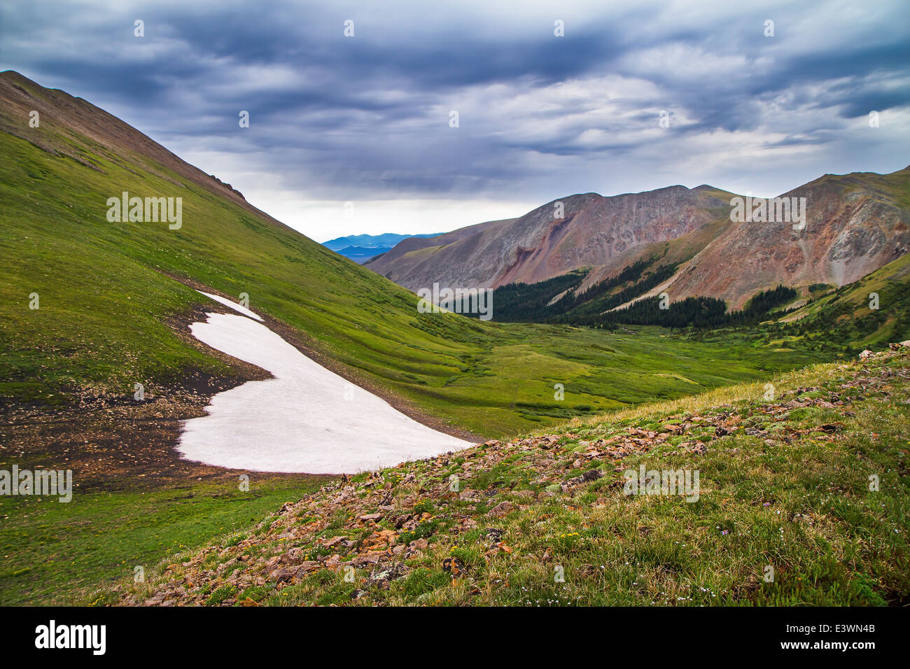 Colorado Mountain Valley View with Rain Clouds Stock Photo - Alamy