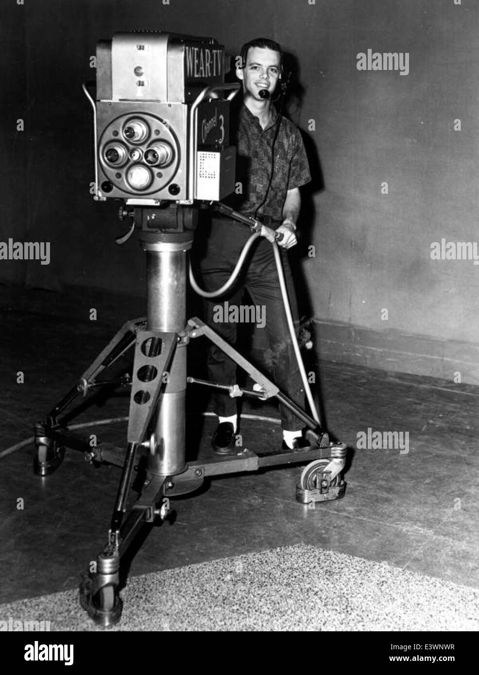 News studio broadcast Black and White Stock Photos & Images - Alamy