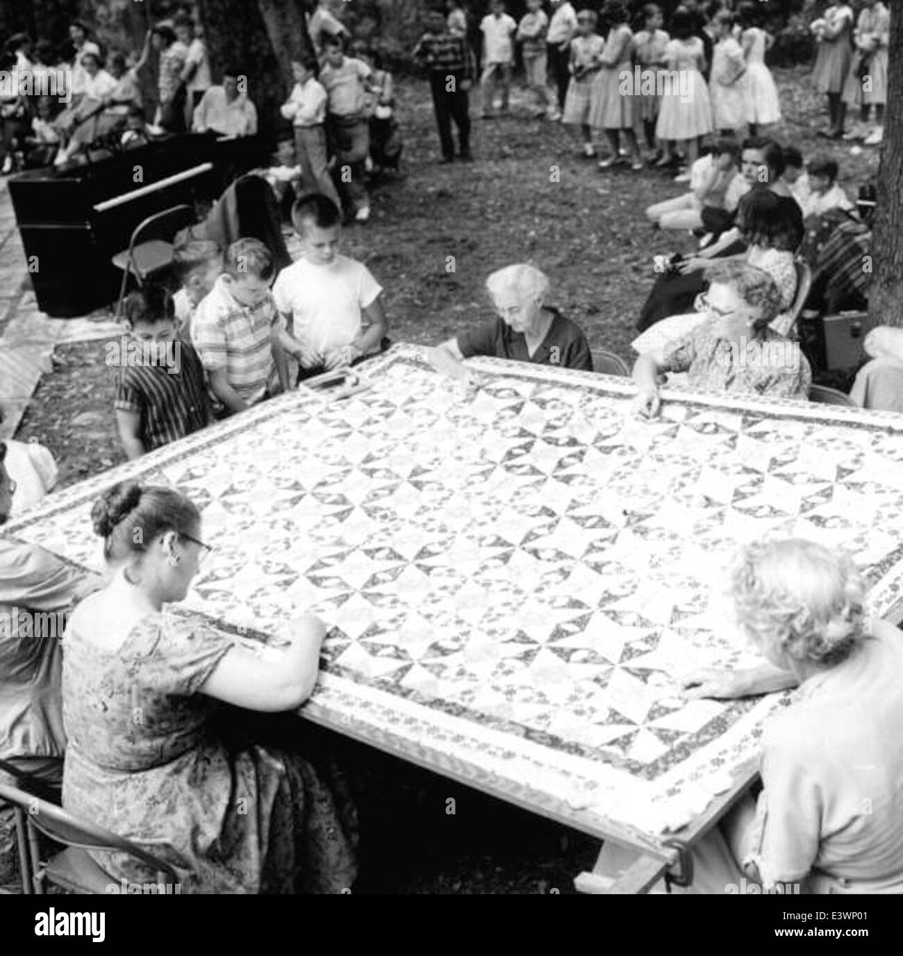 This image captures quilters at the Florida Folk Festival in White ...