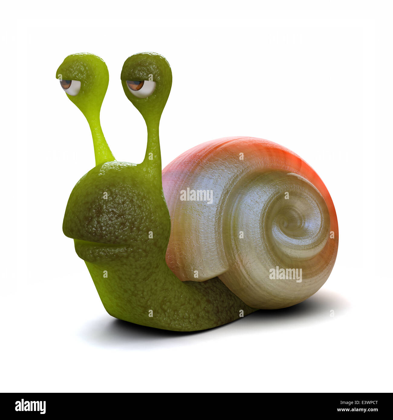 Cartoon illustration snail looking Cut Out Stock Images & Pictures - Alamy