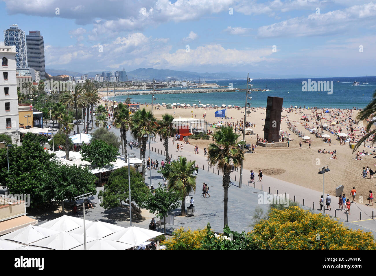 Barceloneta beach Barcelona sea side, Barcelona beach Stock Photo - Alamy