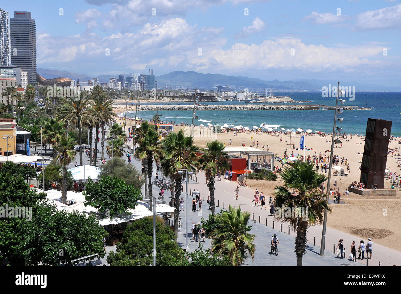 Barceloneta beach Barcelona sea side, Barcelona beach Stock Photo - Alamy