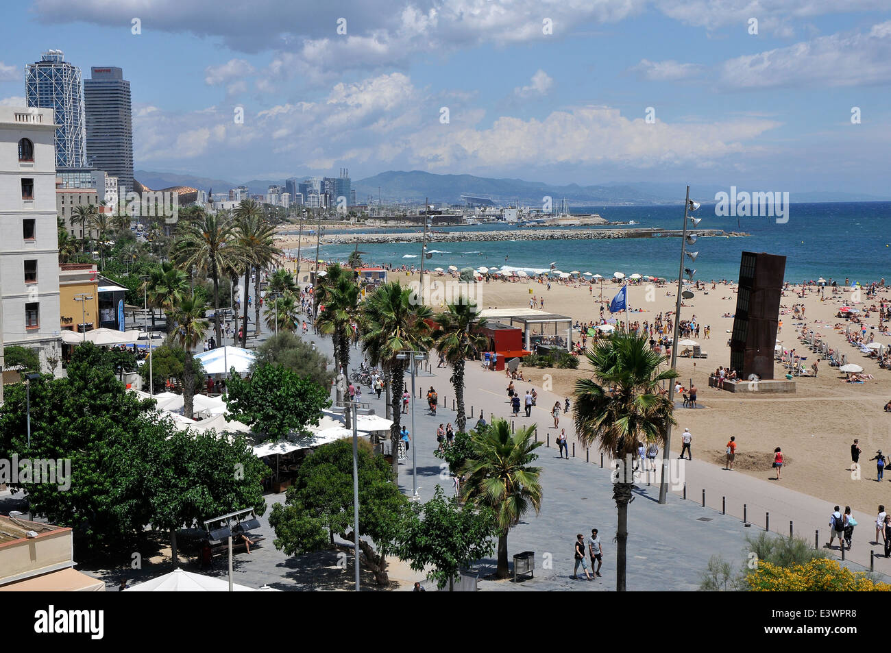 Barceloneta beach Barcelona sea side, Barcelona beach Stock Photo - Alamy