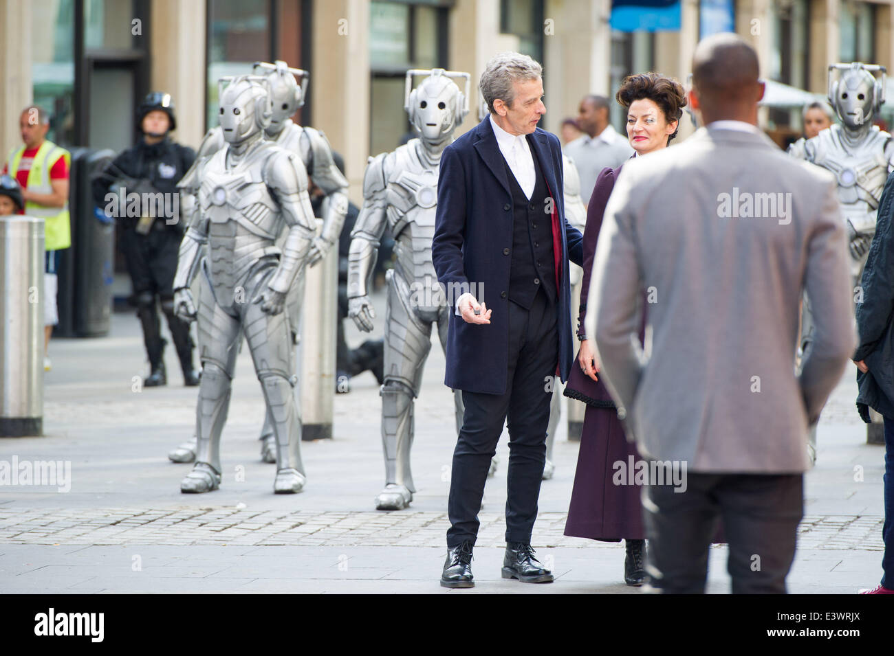Cardiff, UK. 30th June 2014. The cast of BBC Doctor Who are spotted ...