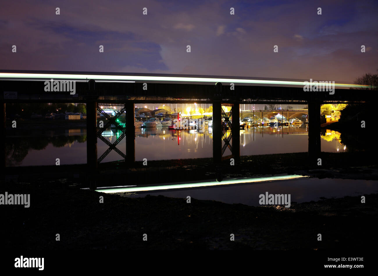 Train crossing water aquaduct hi-res stock photography and images - Alamy