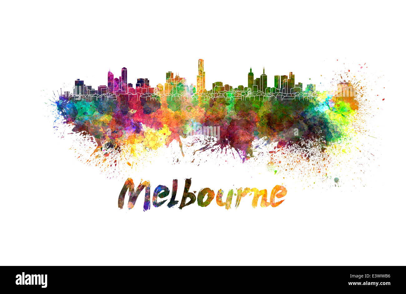Melbourne cityscape Cut Out Stock Images & Pictures - Alamy