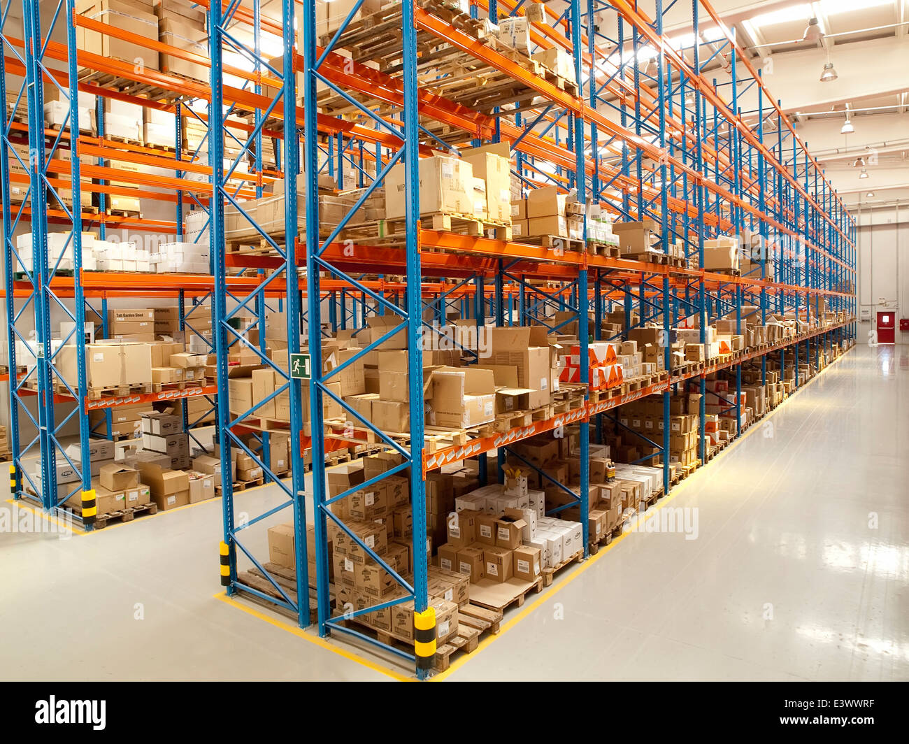 Warehouse with merchandise items Stock Photo - Alamy