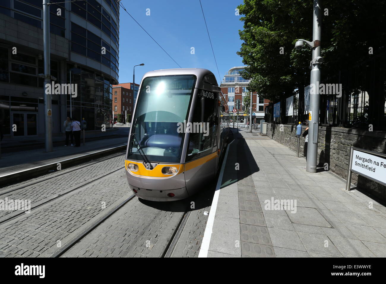 Dublin, Ireland. 30th June, 2014. Image of a luas tram in operation in ...