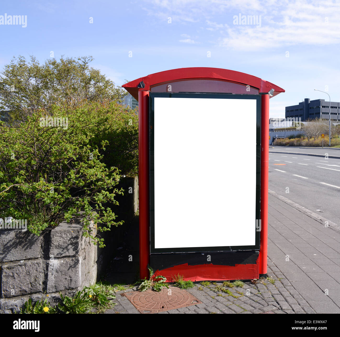 Blank billboard at city bus station Stock Photo - Alamy