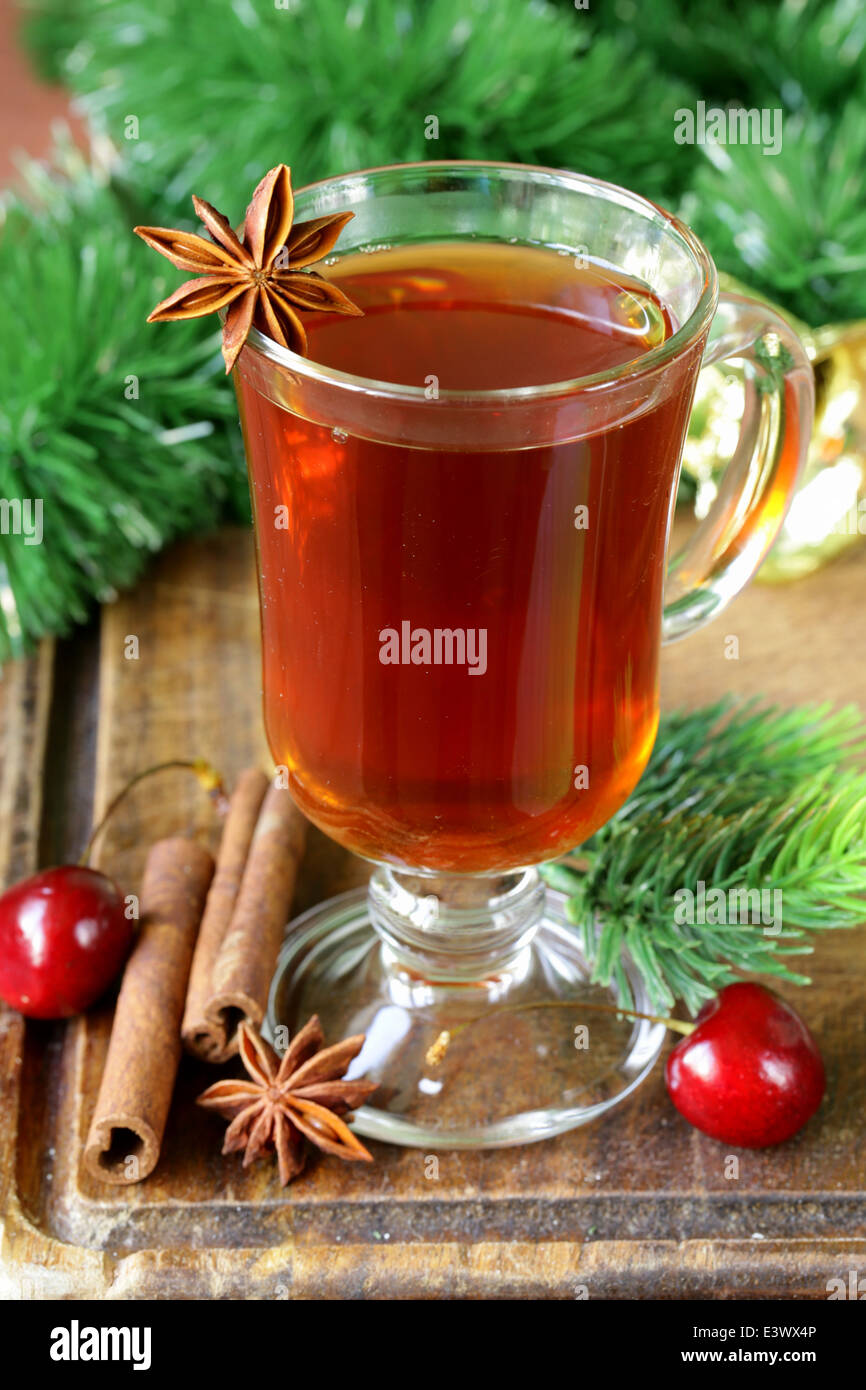 Christmas tea with cinnamon and star anise Stock Photo - Alamy