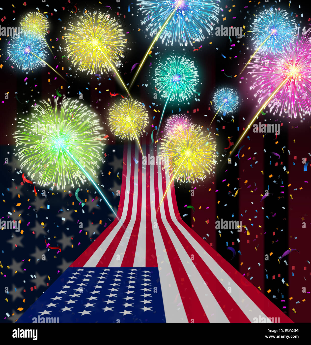 Waving american flag fireworks hi-res stock photography and images - Alamy