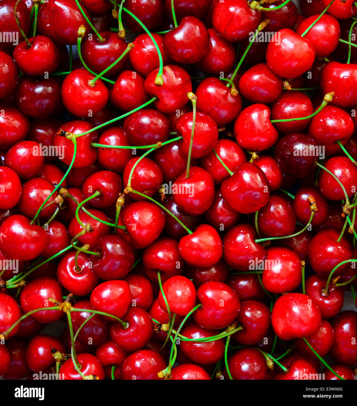 Cherries fresh fruit background Stock Photo - Alamy