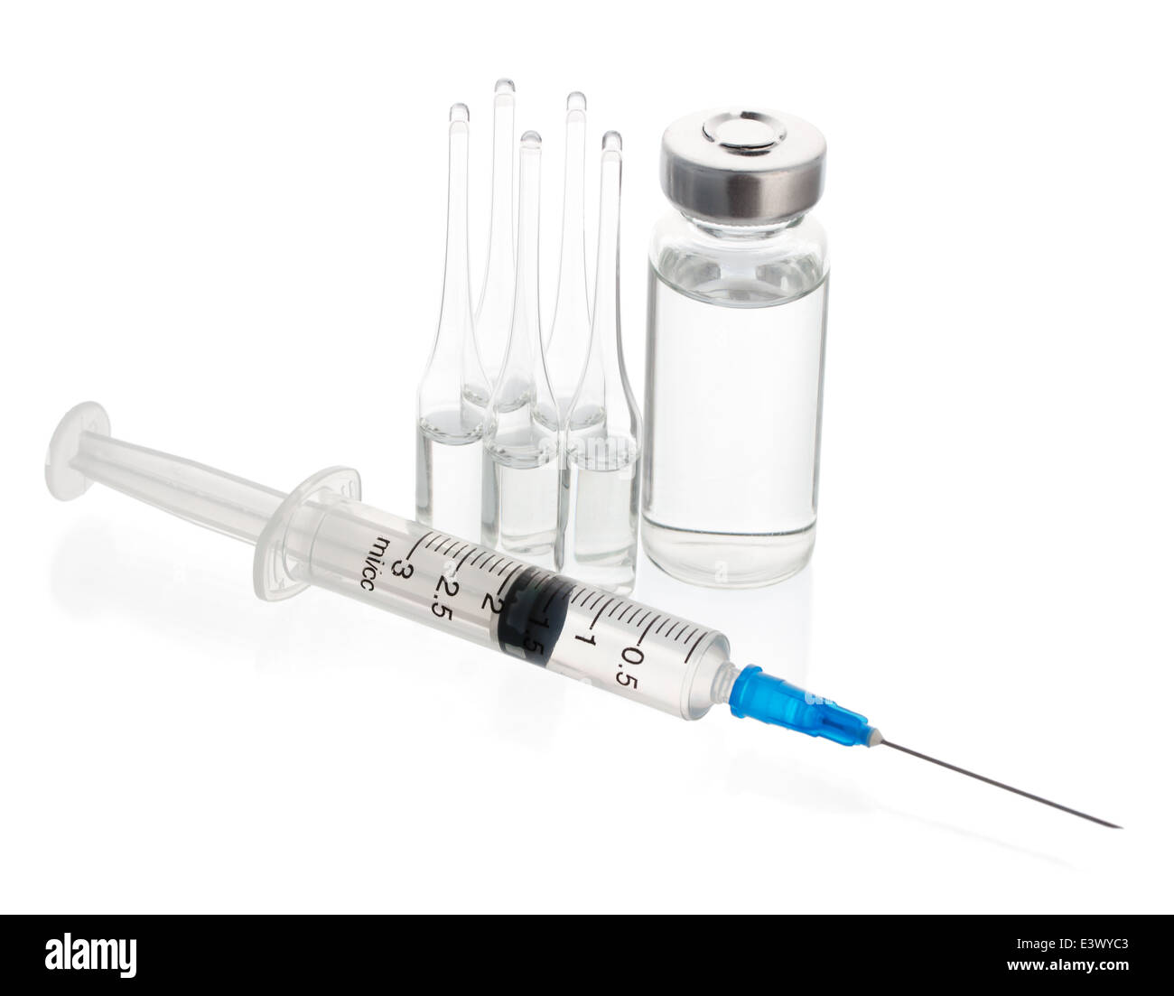 Medical vials for injection with a syringe, isolate Stock Photo - Alamy
