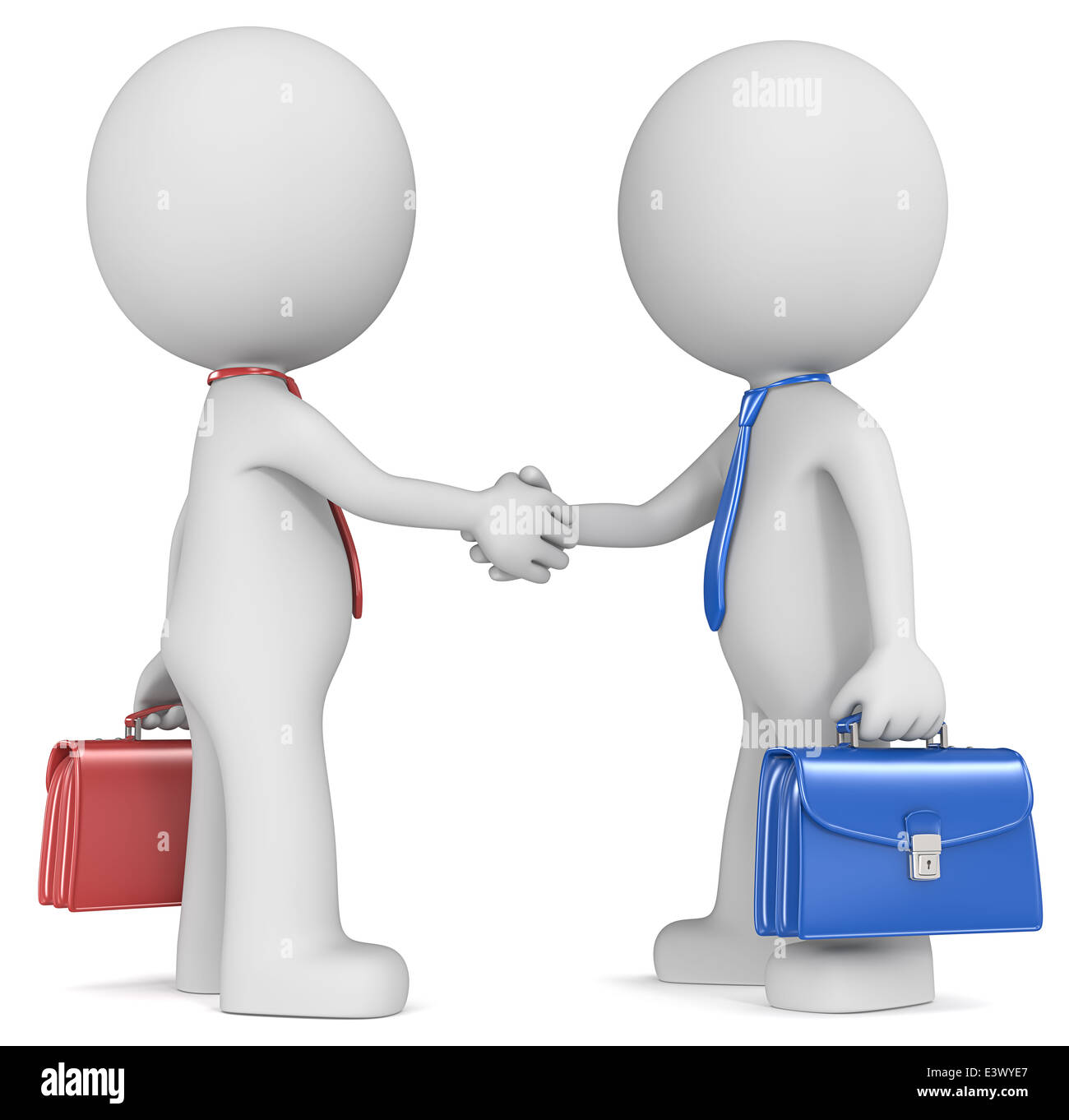 The Dude X 2 shaking hands, blue and red side Stock Photo - Alamy