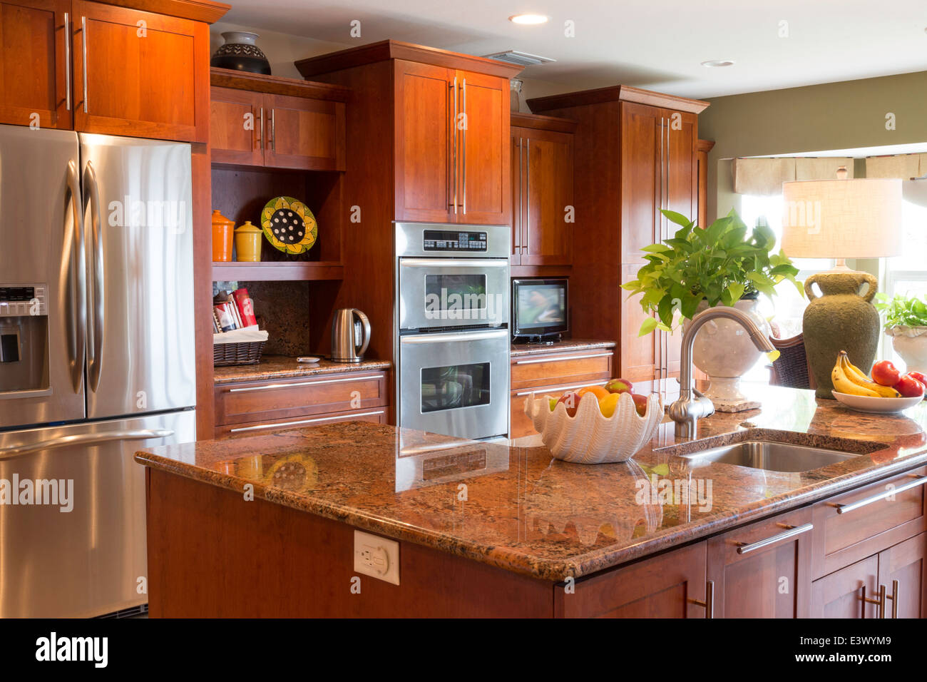 Showcase luxury modern residential kitchen, USA Stock Photo - Alamy