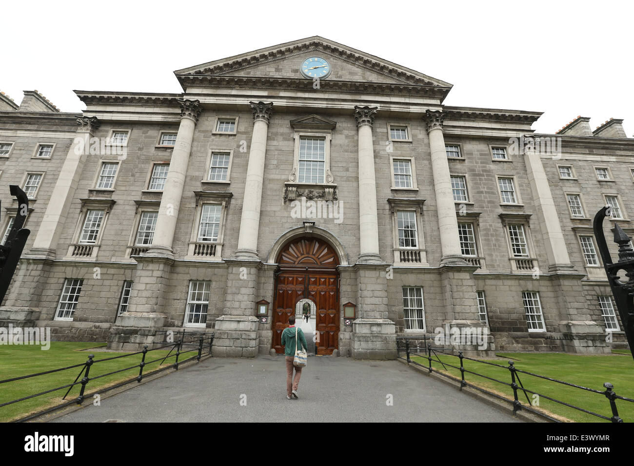Image of the front entrance gates to Trinity College Dublin. The ...