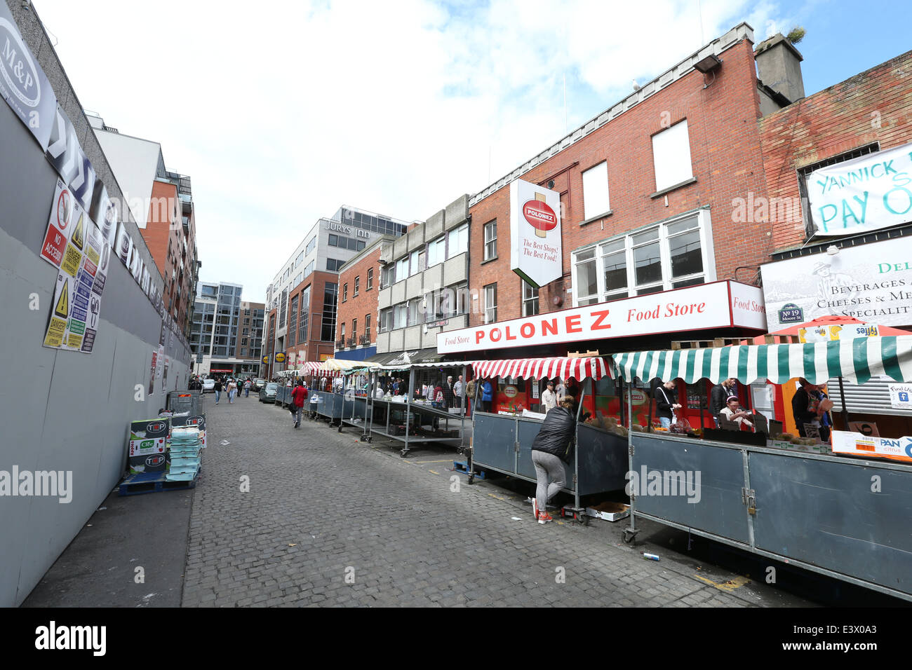 Fruit and vegetable market stalls outside the Polonez Polish shop on ...