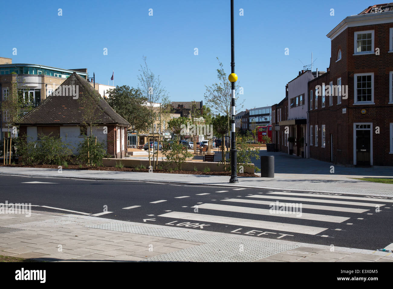 New road layout Clapham Old Town . The Polygon Stock Photo - Alamy