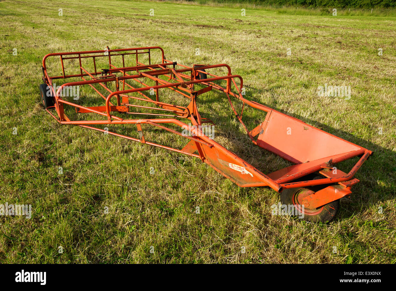 Browns Bale Sledge in Field UK Stock Photo - Alamy