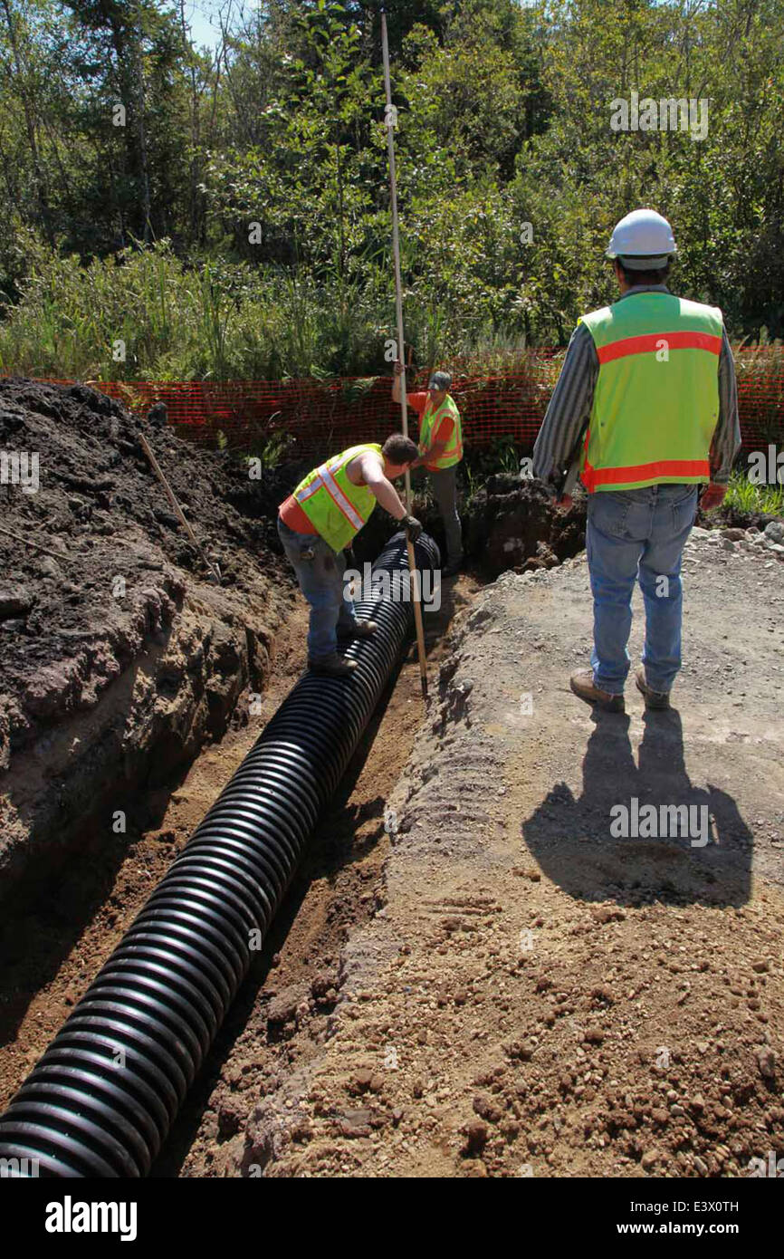 The installation of a new culvert is part of the Nilestun Restoration ...