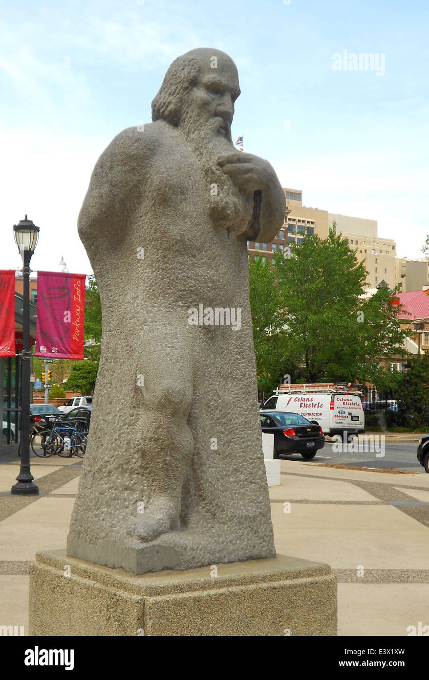 Sculpture The Prophet by Jacob Lipkin, created in 1965, is displayed on ...