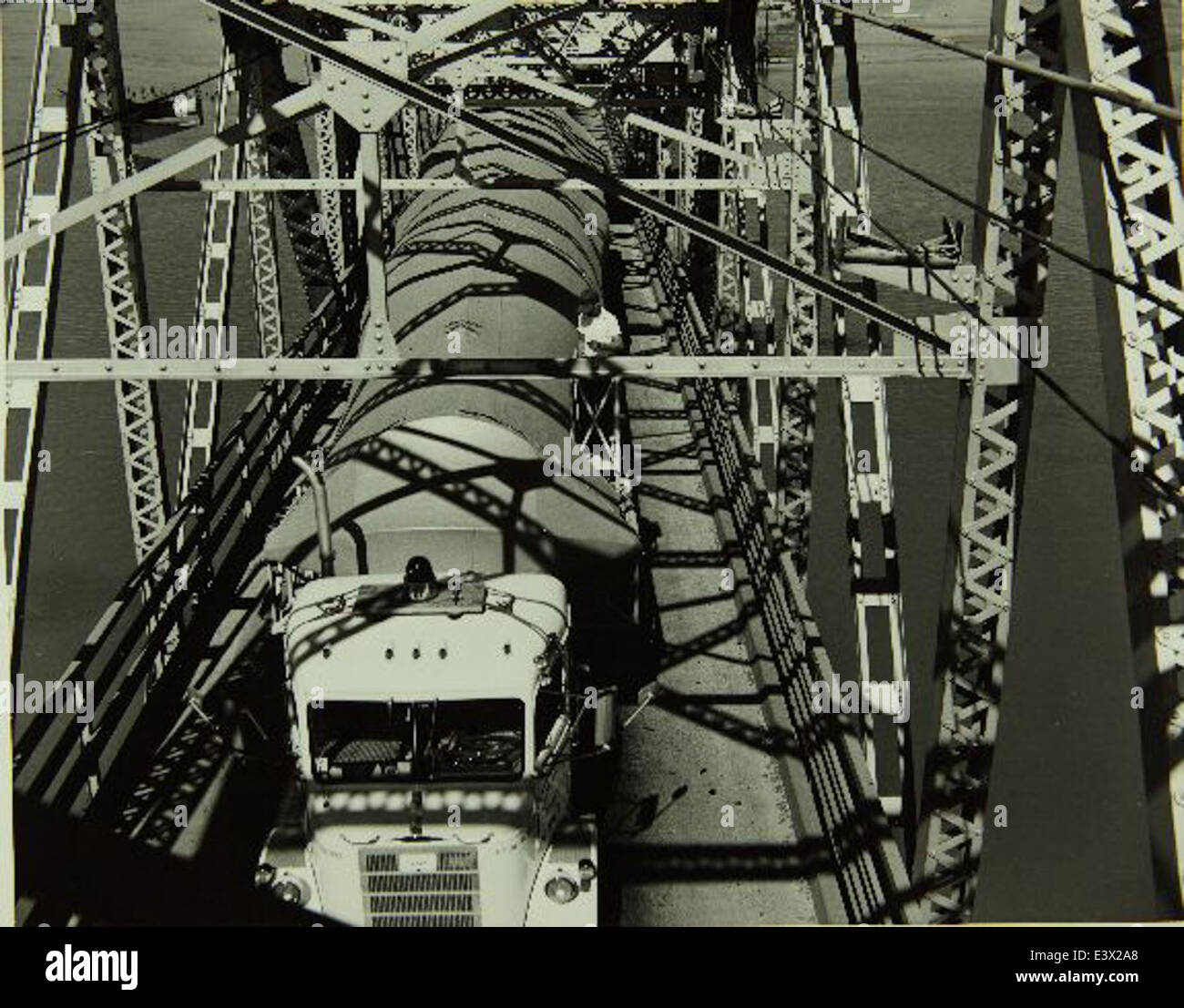 This photo documents the transportation of the Atlas missile, developed ...