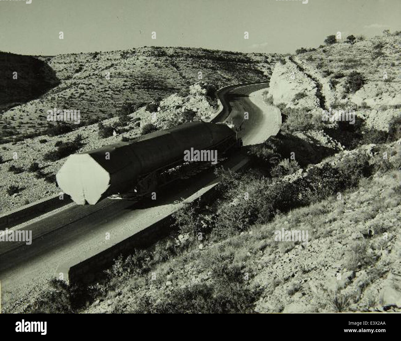 This image shows the transportation of a Convair/General Dynamics Atlas ...