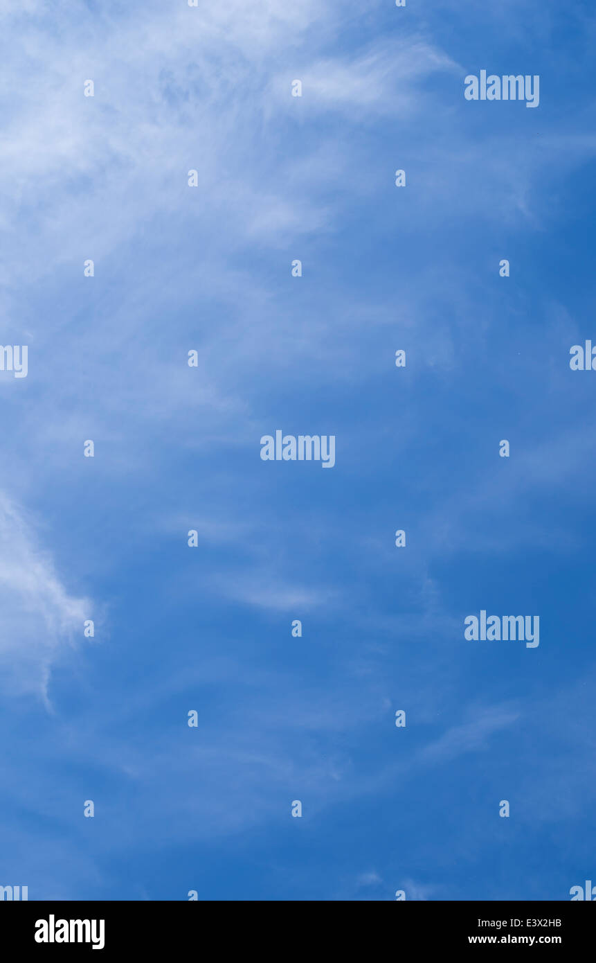 clear blue sky with soft faint clouds Stock Photo - Alamy