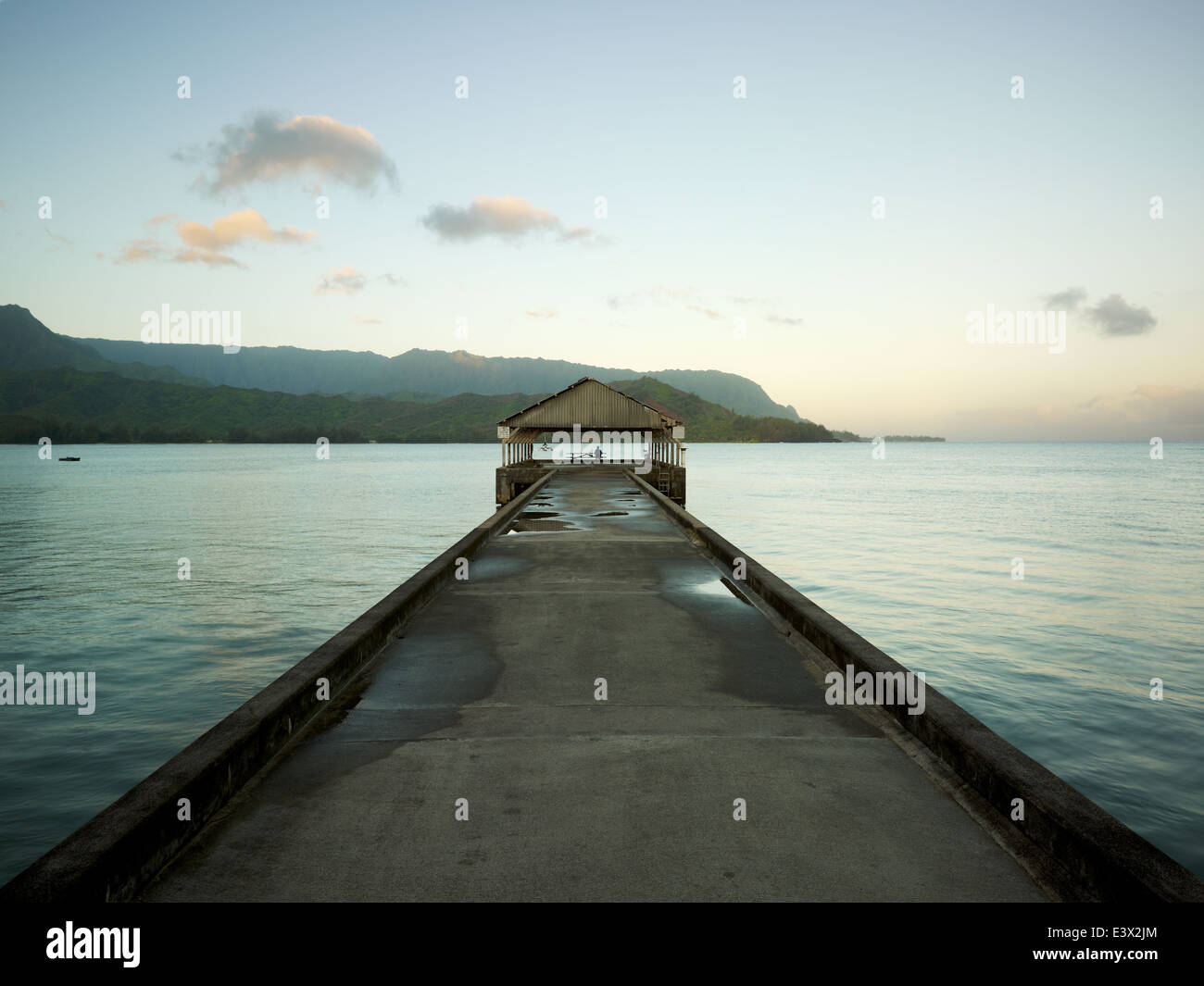 Concrete dock out on water on Hawaiian coast Stock Photo - Alamy