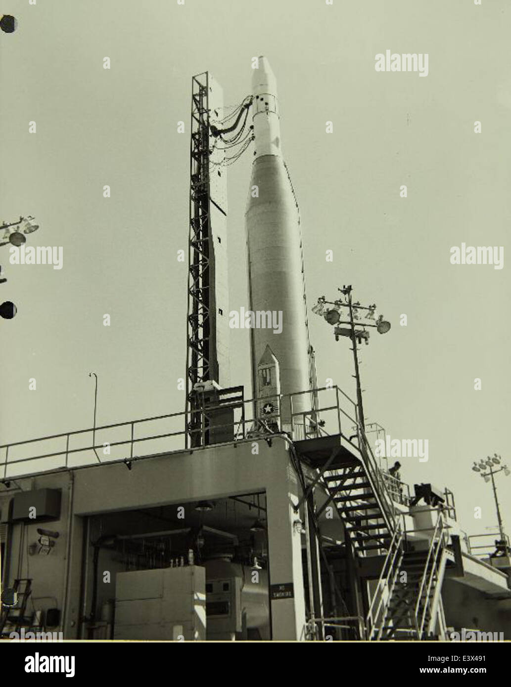 This image showcases the Convair/General Dynamics Atlas missile system, developed in the 1950s ...