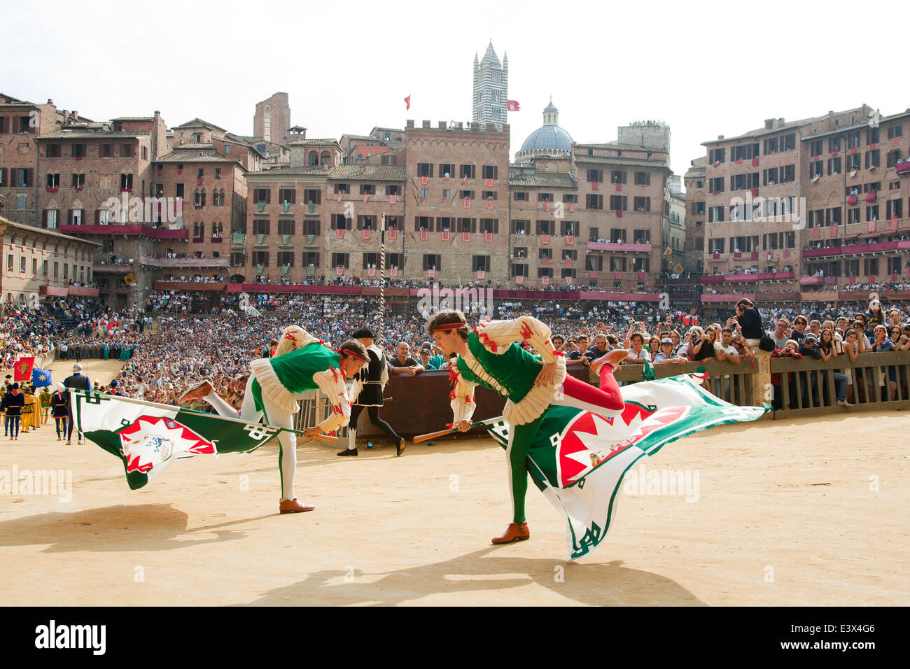 contrada of the goose, historical parade, palio of siena, siena ...