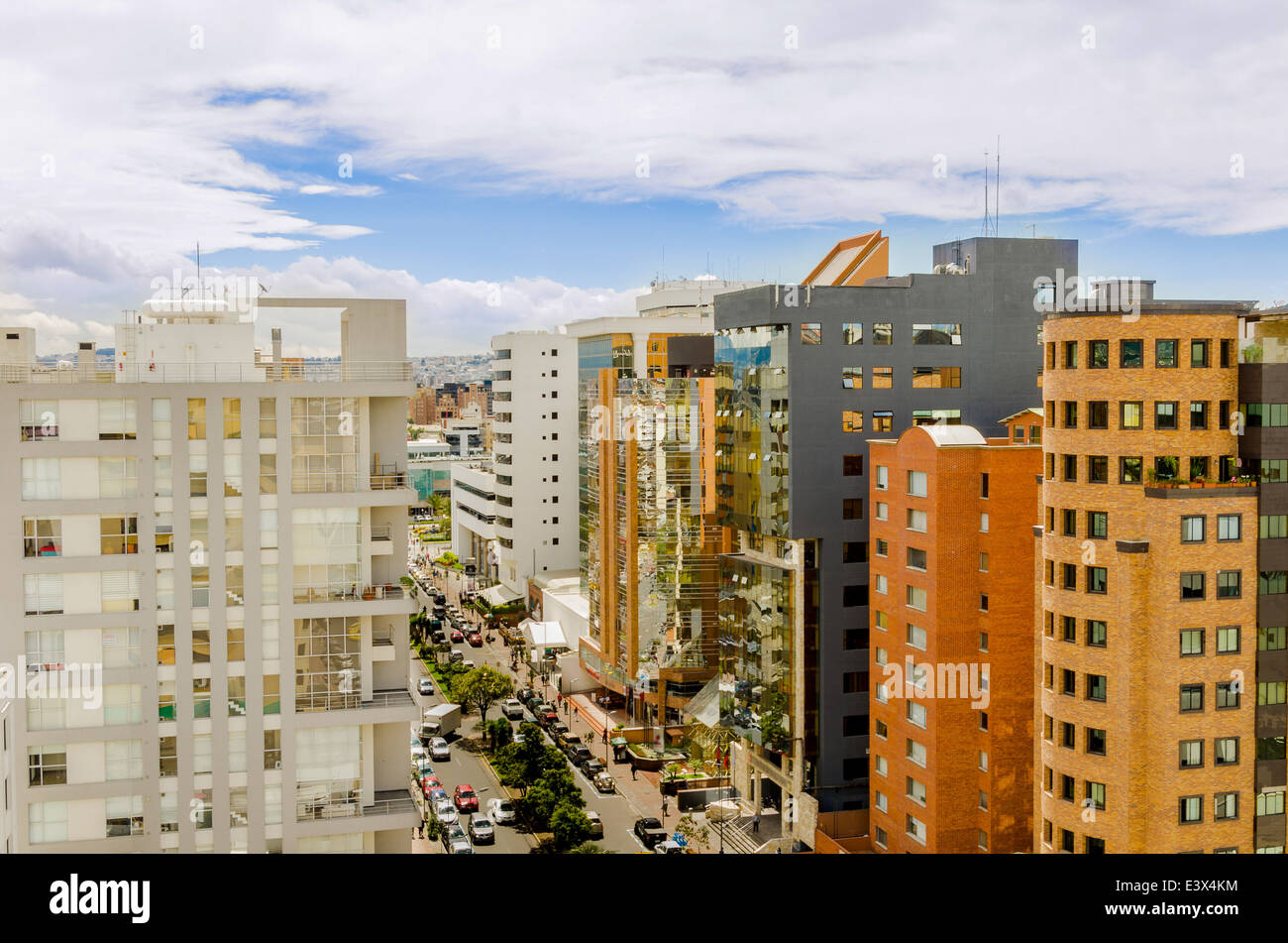 daytime city street with tall buildings Stock Photo - Alamy