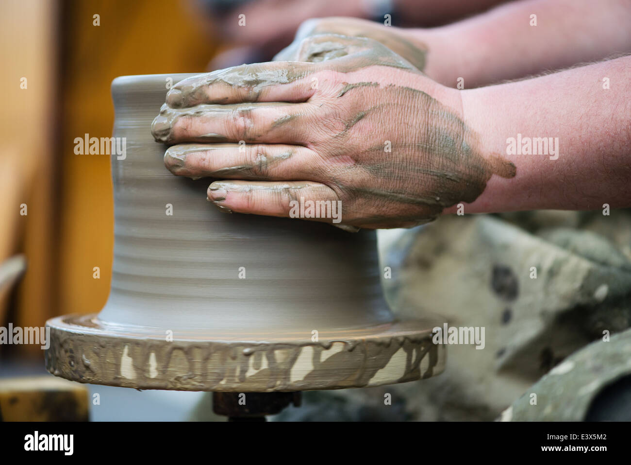 Sanding pottery hands man hi-res stock photography and images - Alamy