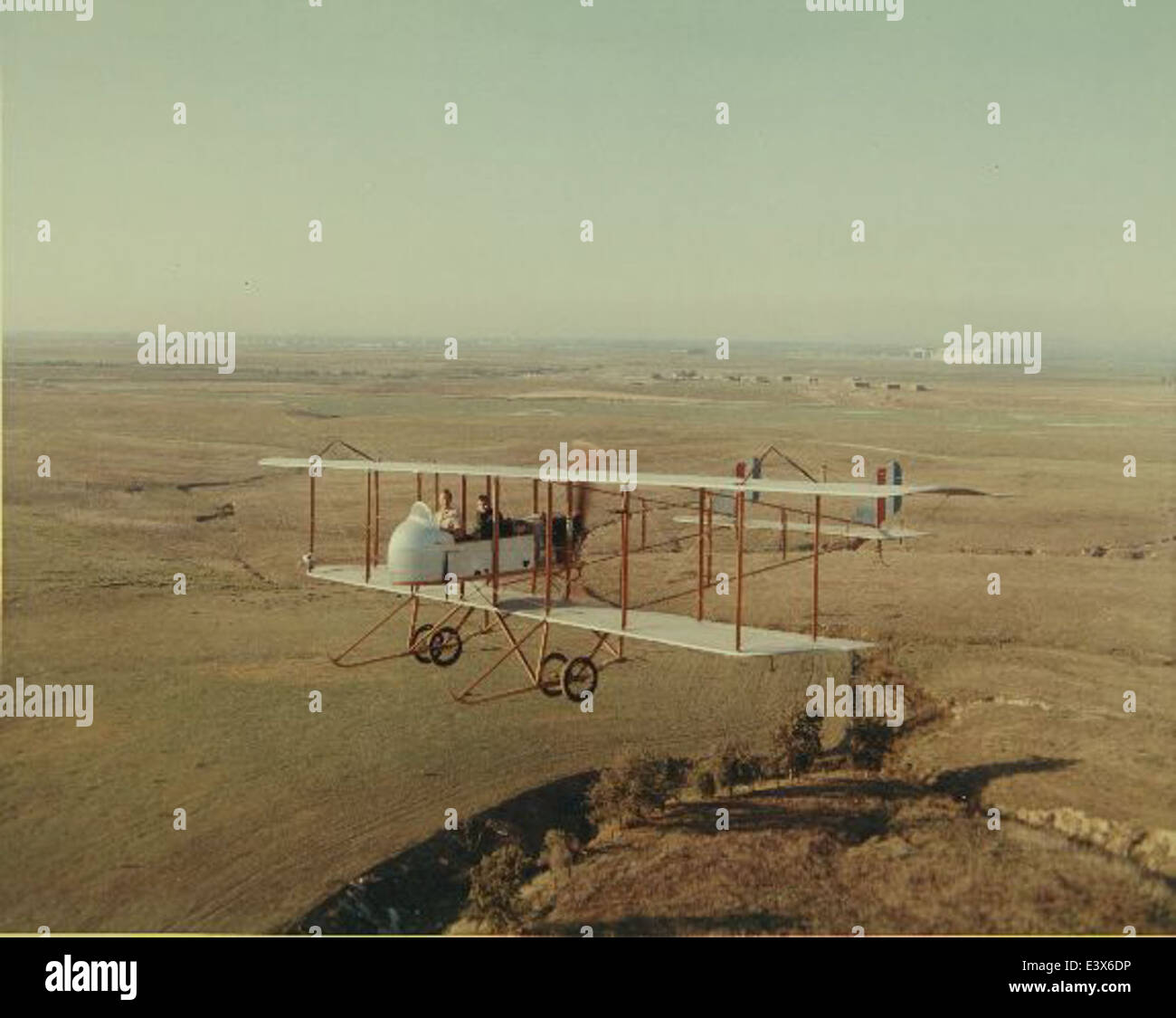 This image shows the Farman III biplane, a significant early aircraft ...