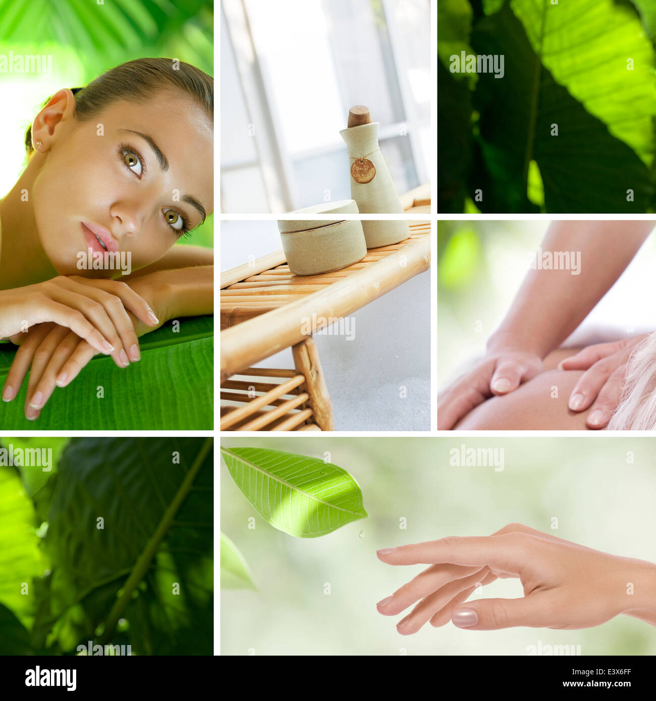 Spa theme photo collage composed of different images hi-res stock ...