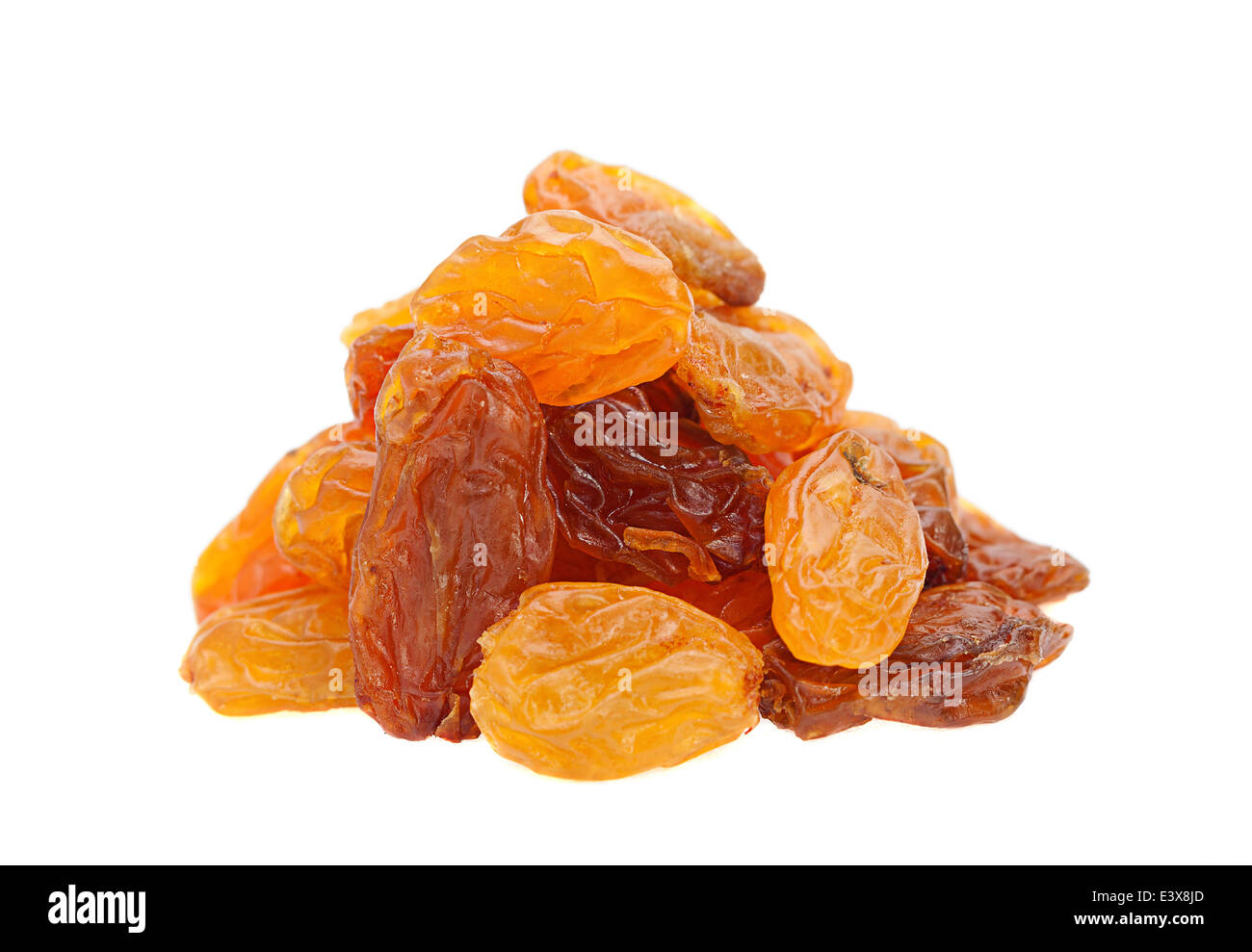 Yellow raisin closeup isolated on white Stock Photo - Alamy