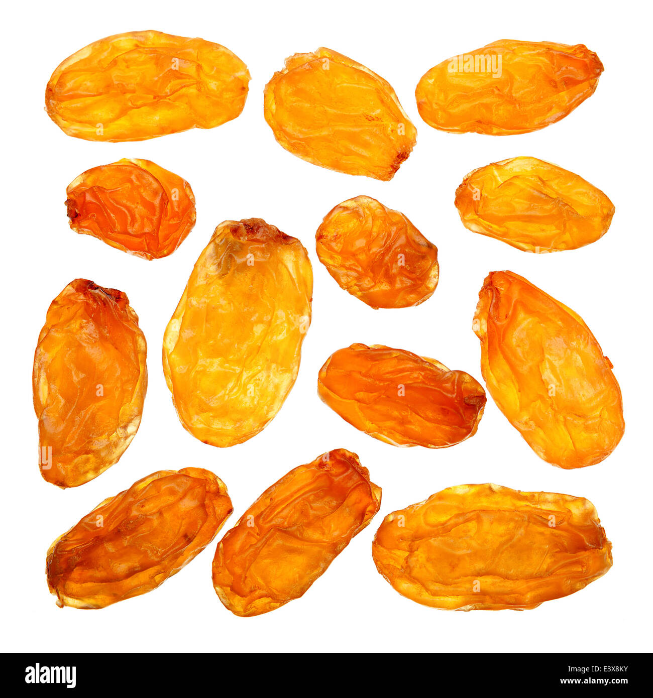 Yellow raisin closeup isolated on white Stock Photo - Alamy