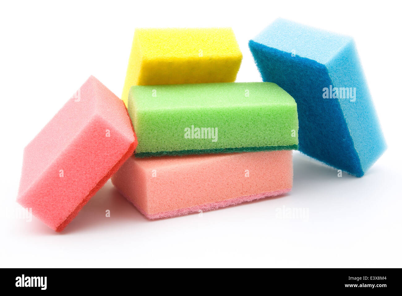 5 pieces double side cleaning sponges Stock Photo - Alamy