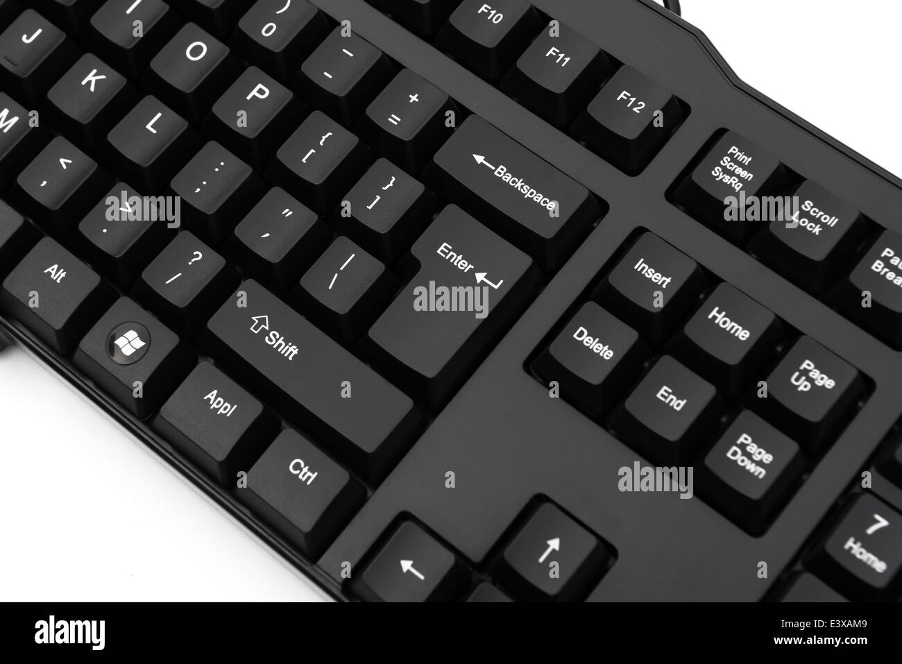 black keyboard on white background Stock Photo - Alamy