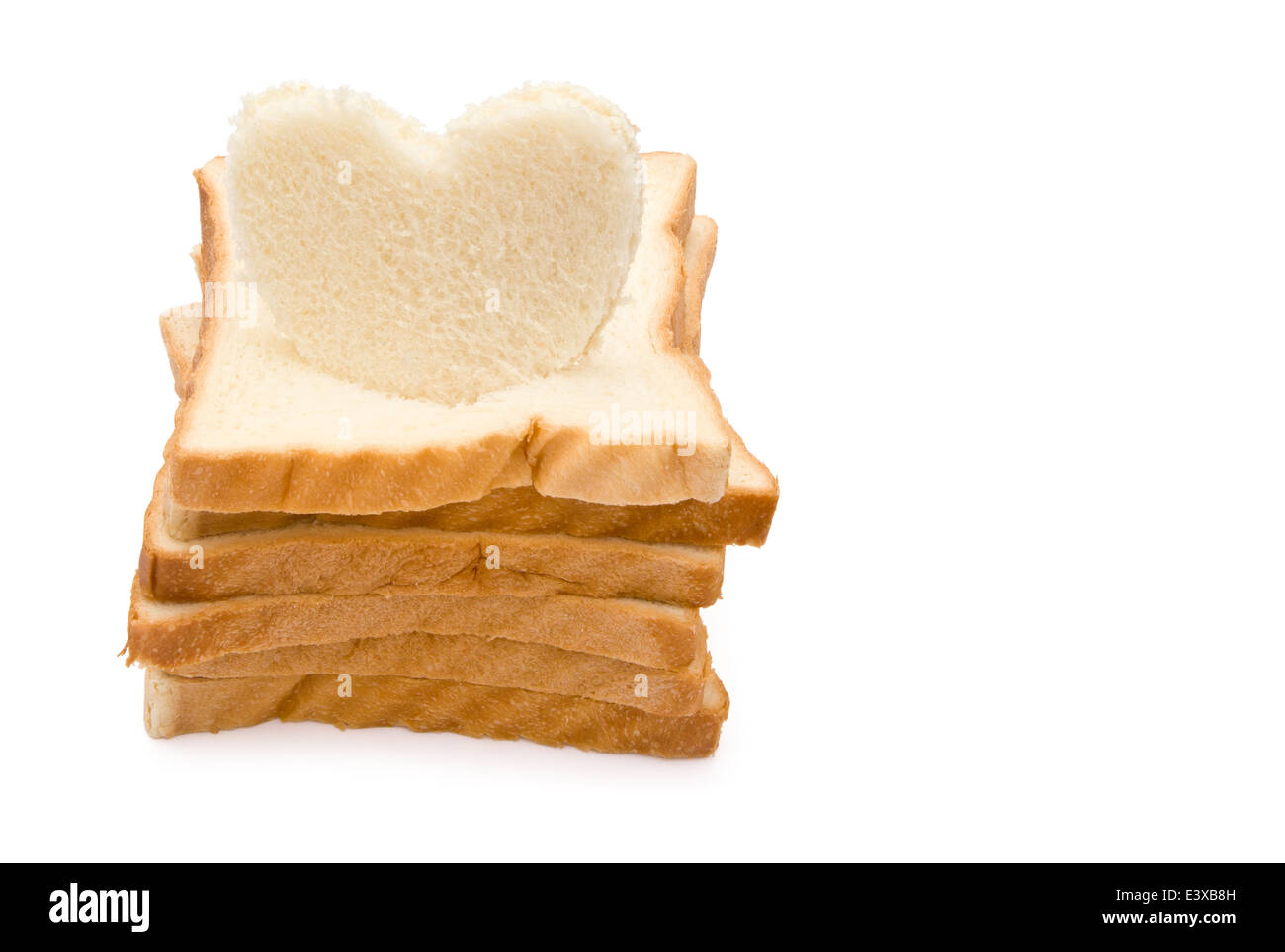 bread stack up with a heart shape on top with clipping path Stock Photo ...