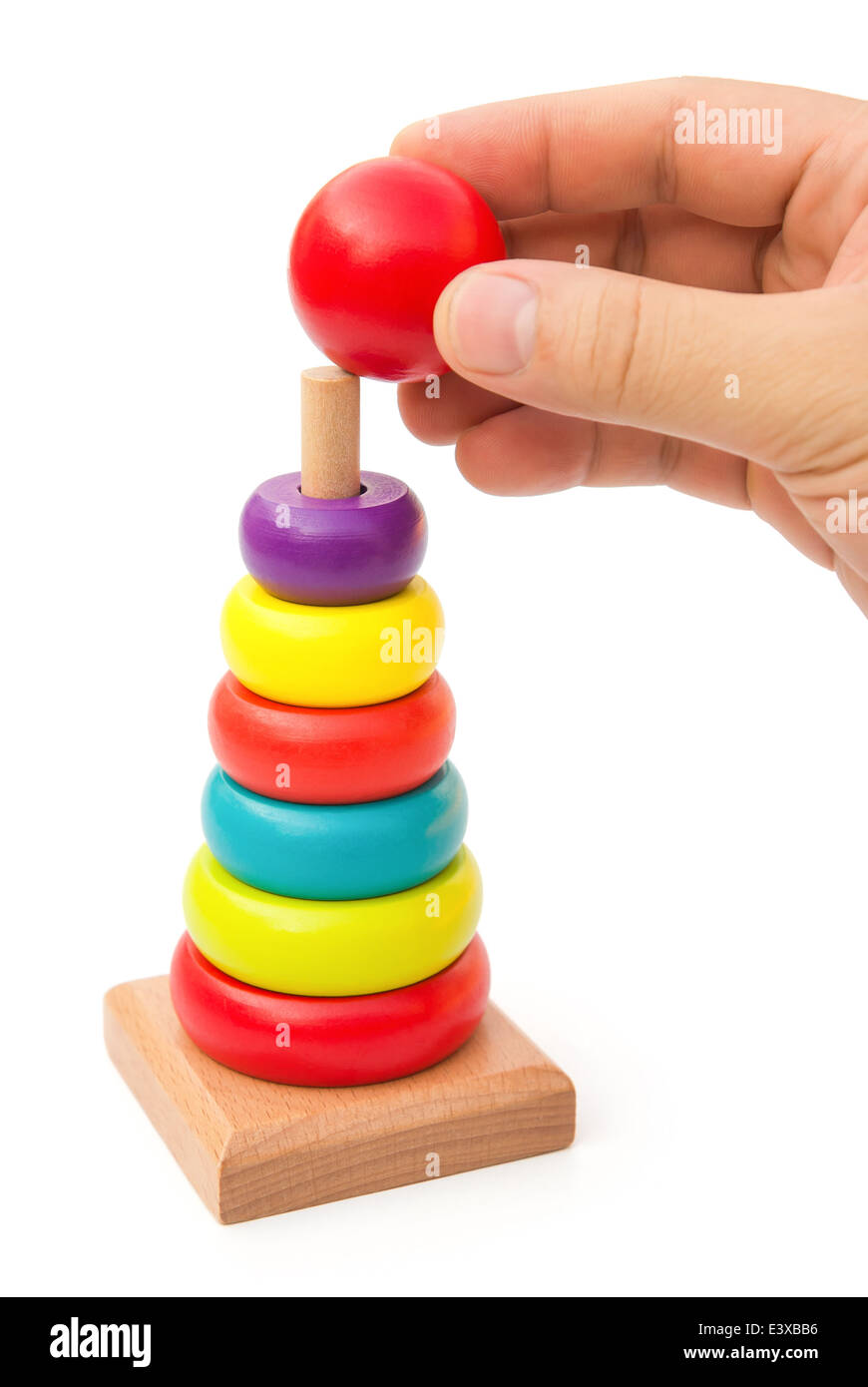 building a wooden pyramid with clipping path Stock Photo - Alamy