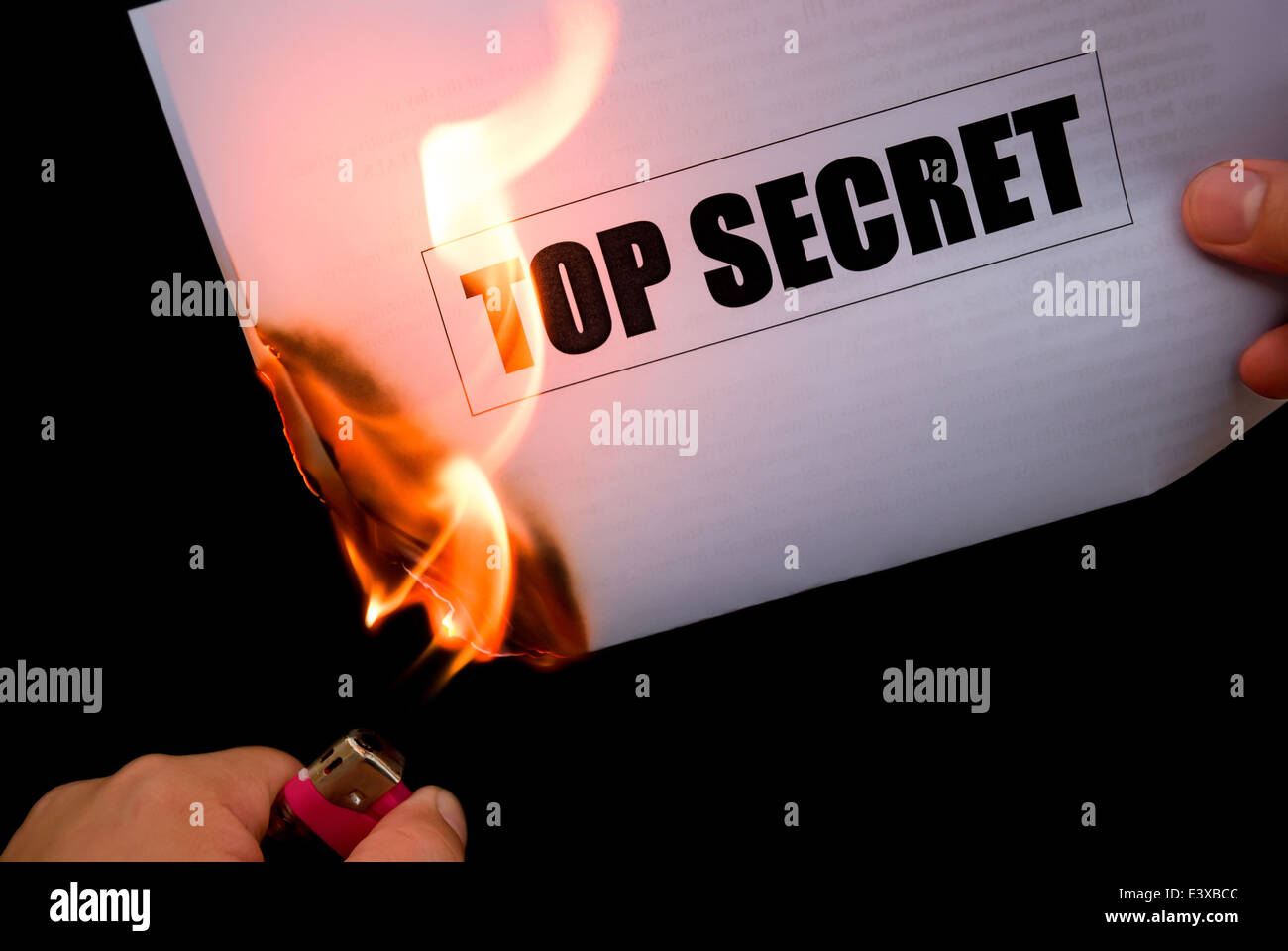 Top secret document burning paper hi-res stock photography and images ...