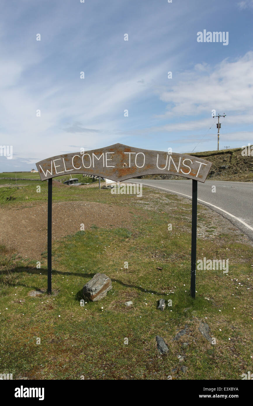 Welcome to unst sign hi-res stock photography and images - Alamy